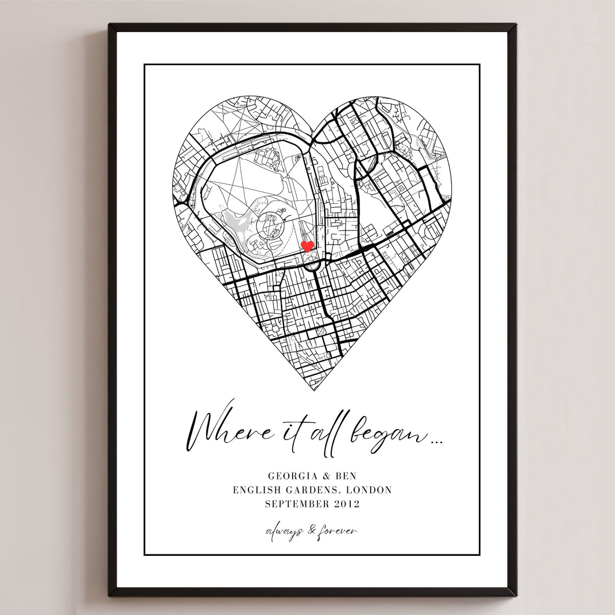 Where We Met Map | Custom Map Print | Personalised Gift – Your Perfect ...