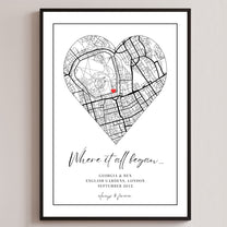 Where We Met Map | Custom Map Print | Personalised Gift – Your Perfect ...
